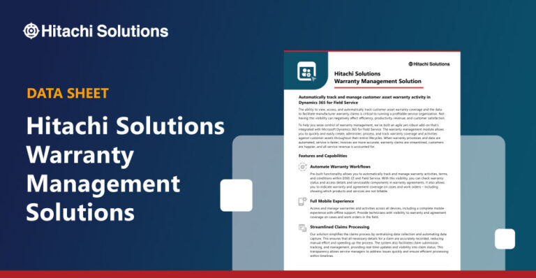 Hitachi Solutions Warranty Management Solutions – Hitachi Solutions